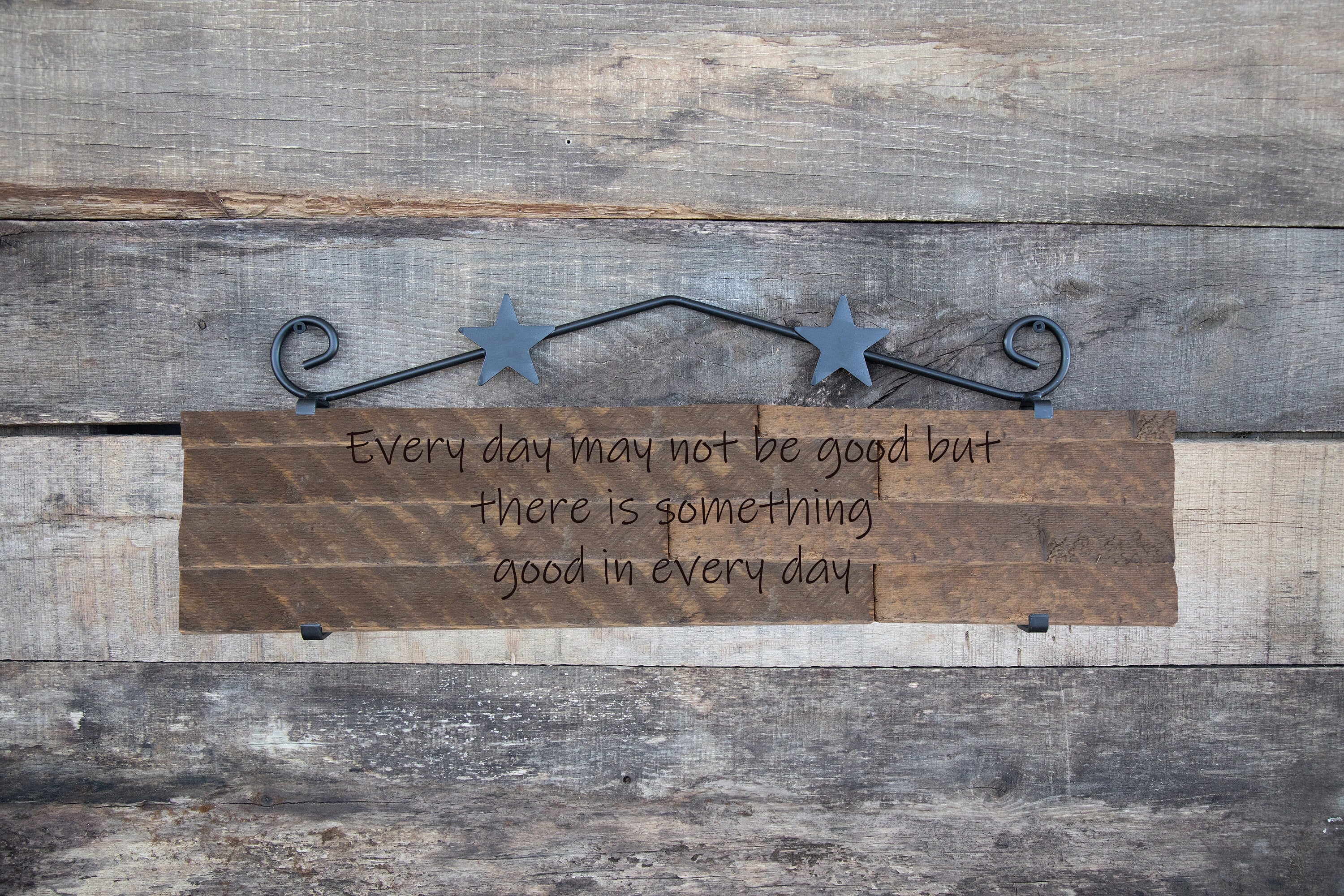 Wrought Iron Star Sign Holder- Wall Mount- Amish Made- ThriveCoStore